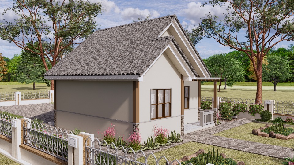 Simple 2 Bedrooms House Plan with floor plan layout – Dream Homes